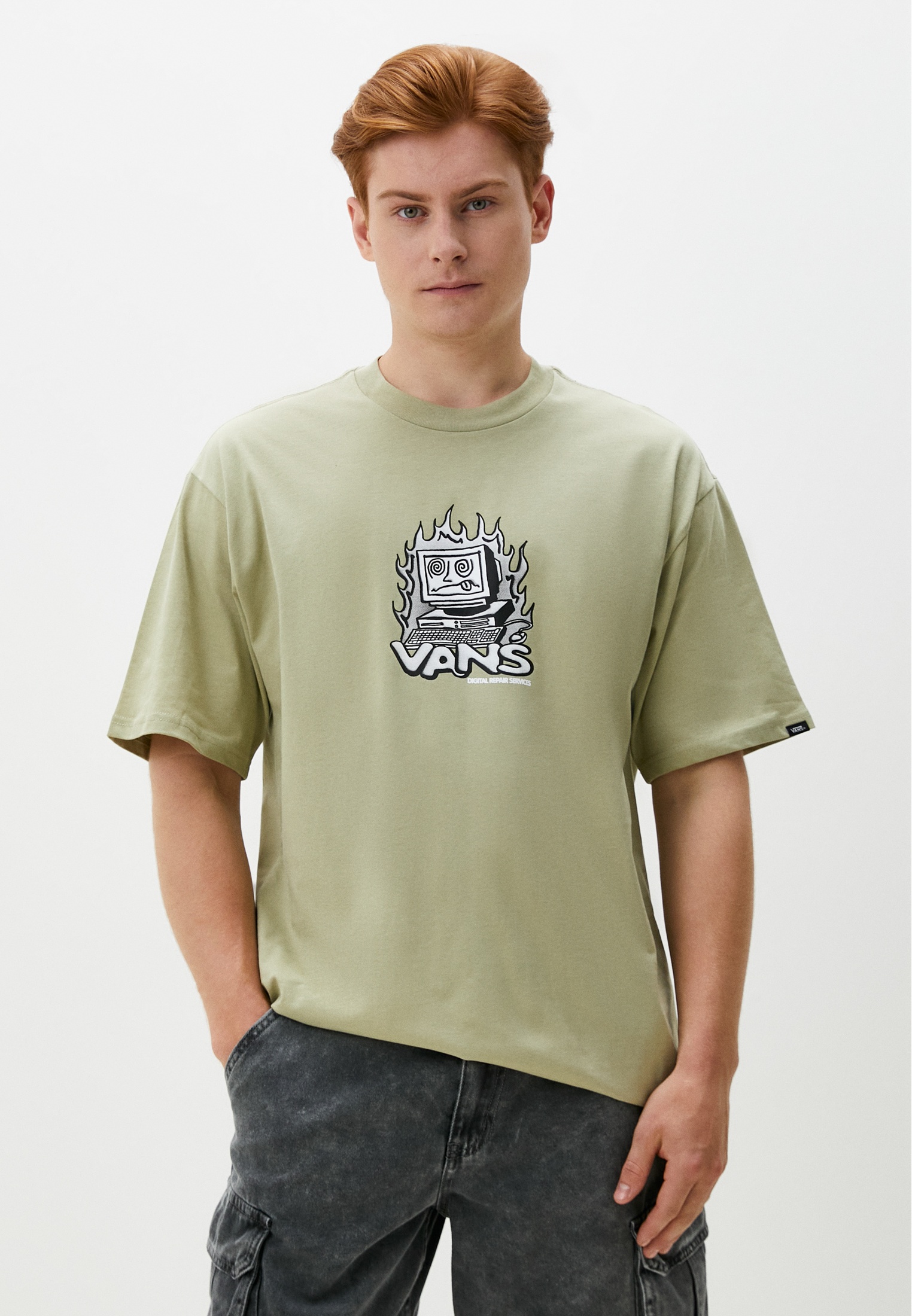 Футболка Vans Digital Repair SS, цвет: хаки, RTLADQ879801 — купить в ...