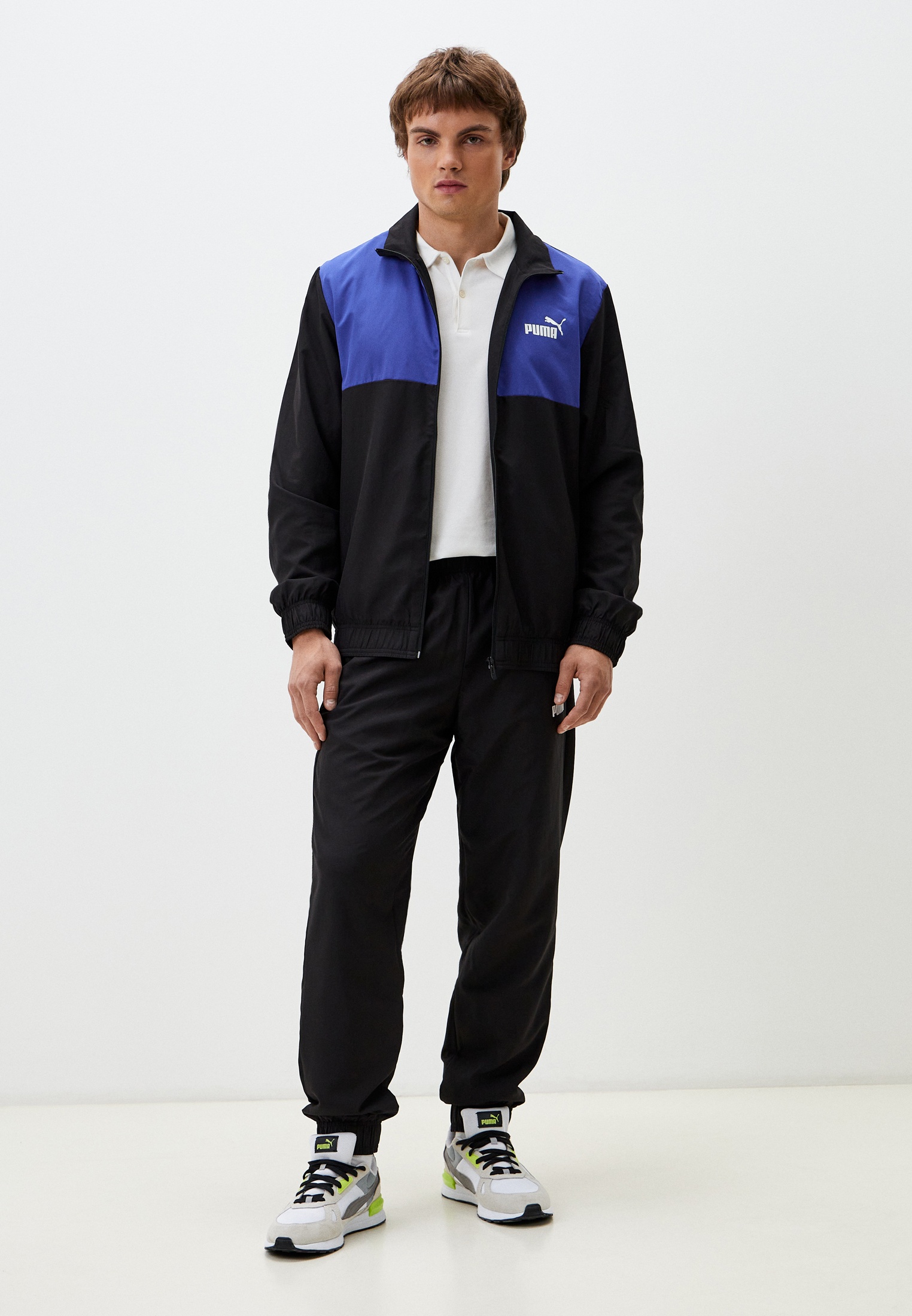 Костюм спортивный PUMA Woven Colorblock Suit cl, цвет: черный ...