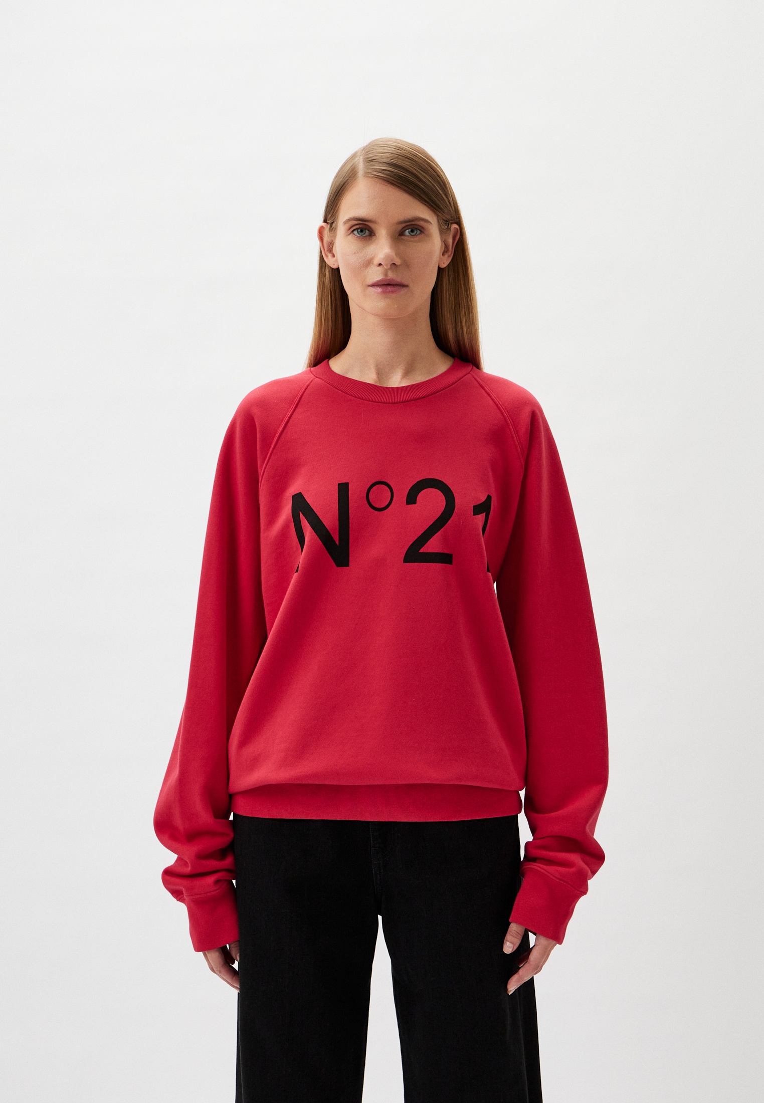 Свитшот N21, цвет: красный, RTLADR749501 — купить в интернет-магазине Lamoda