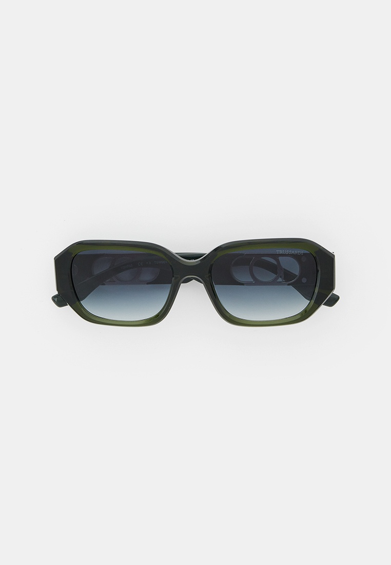 Очки солнцезащитные Trussardi TSW9011 T02, цвет: зеленый, RTLADS549901 ...