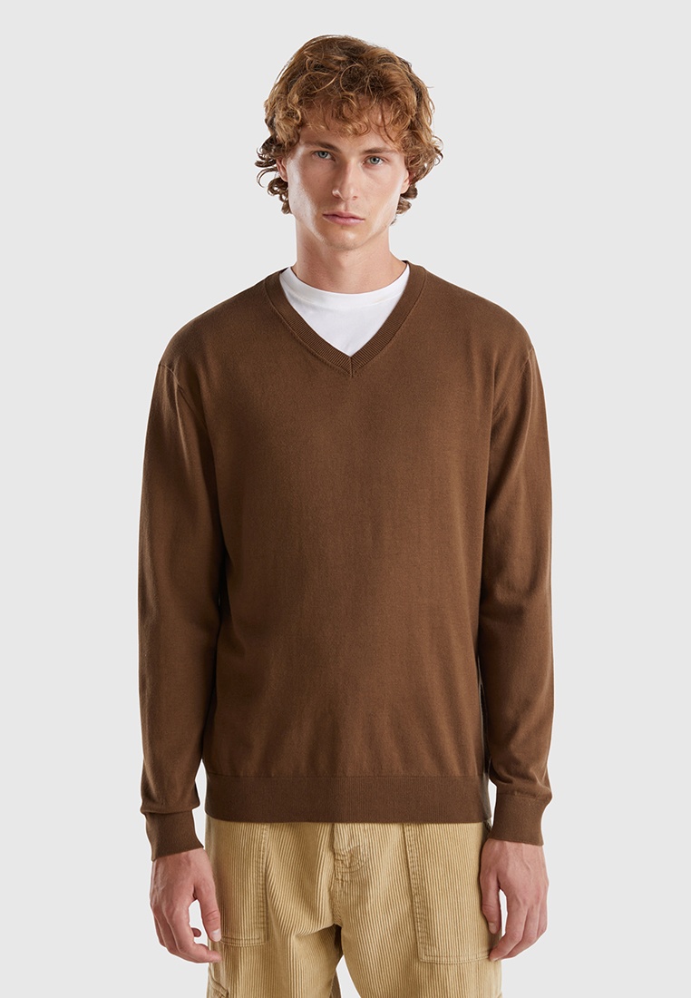 Пуловер United Colors of Benetton, цвет: коричневый, RTLADT252901 ...