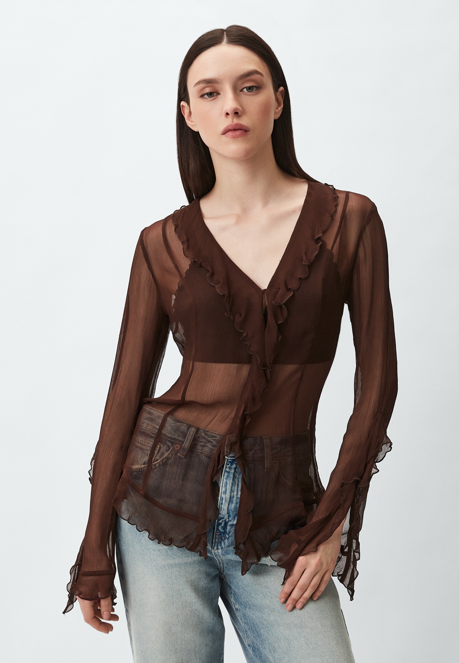 Блуза Mango CLAIRE, цвет: коричневый, RTLADU146401 — купить в интернет ...