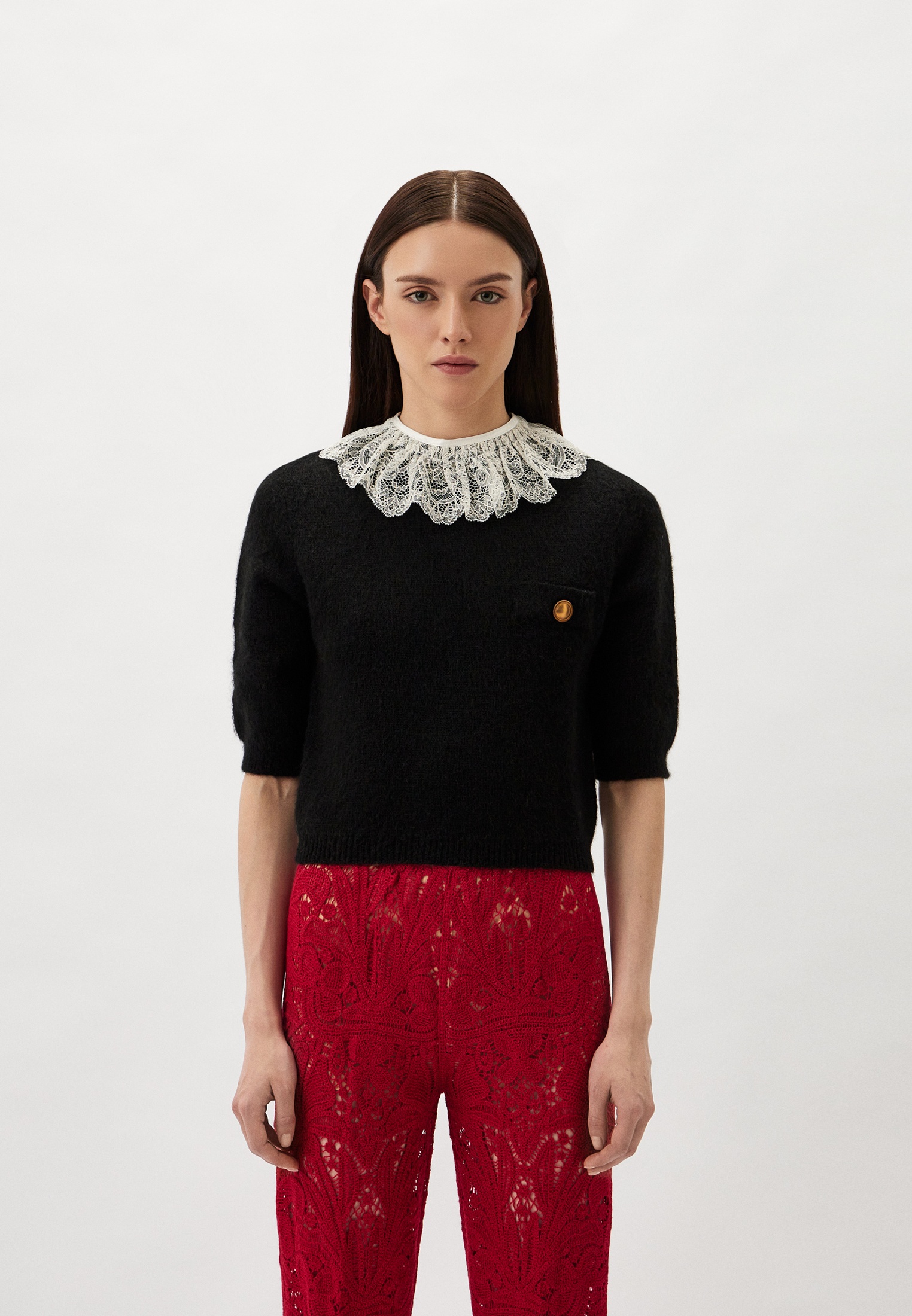 Джемпер и воротник Twinset Milano RUNWAY, цвет: белый, RTLADW807201 ...