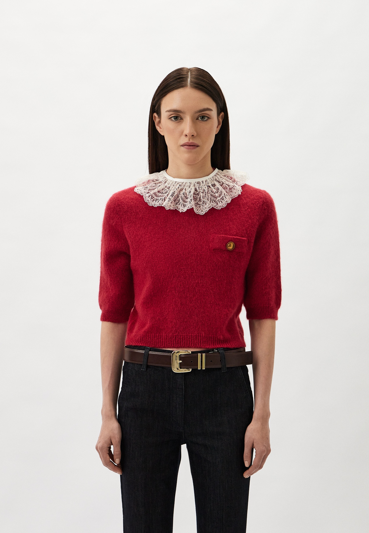 Джемпер и воротник Twinset Milano RUNWAY, цвет: белый, RTLADW807301 ...