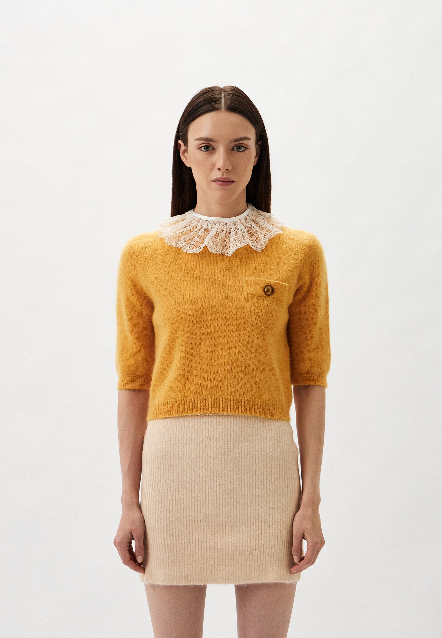 Джемпер и воротник Twinset Milano RUNWAY, цвет: белый, RTLADW807401 ...