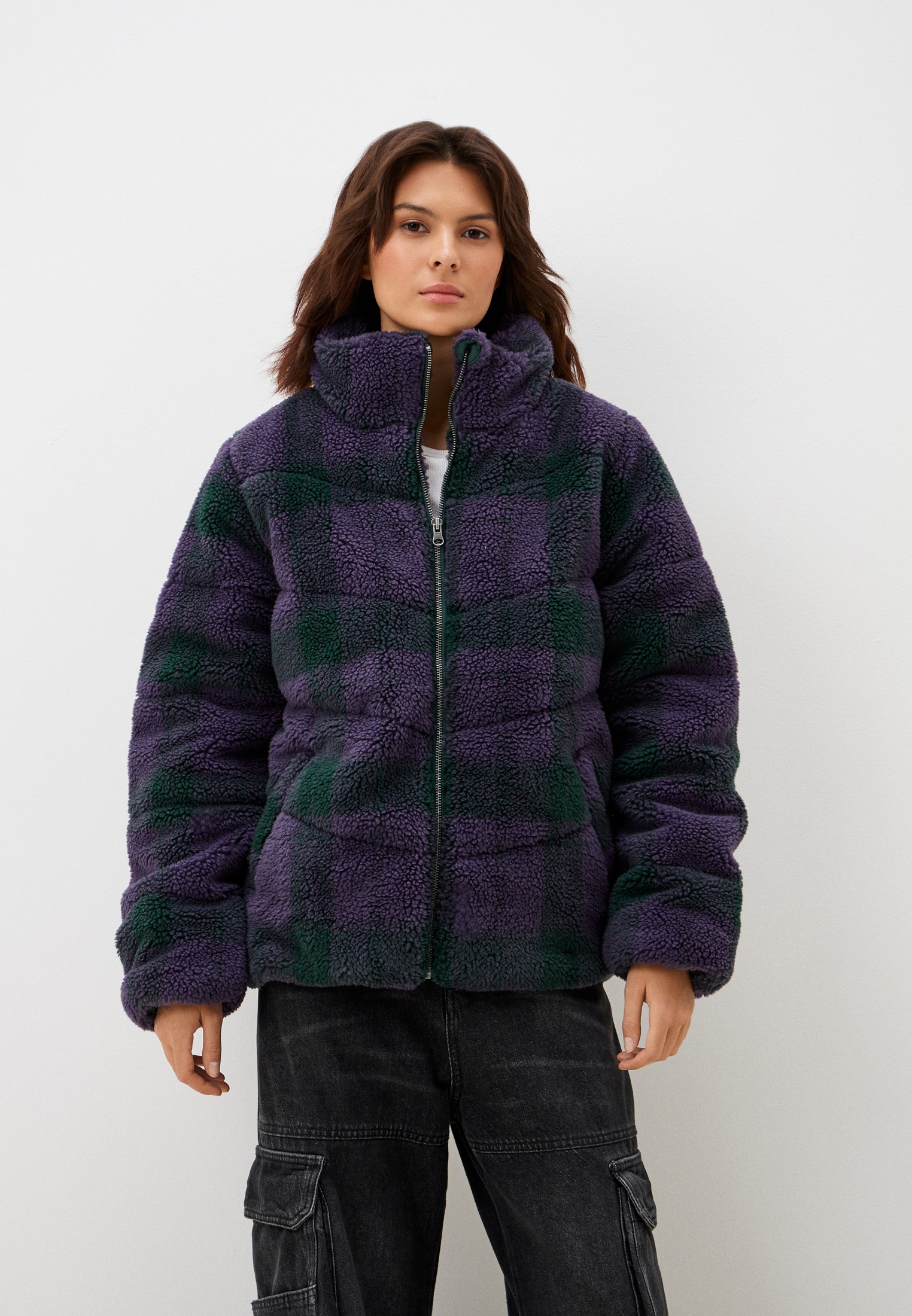 Куртка меховая Vans Foundry Plaid High Pile Puff, цвет: мультиколор ...