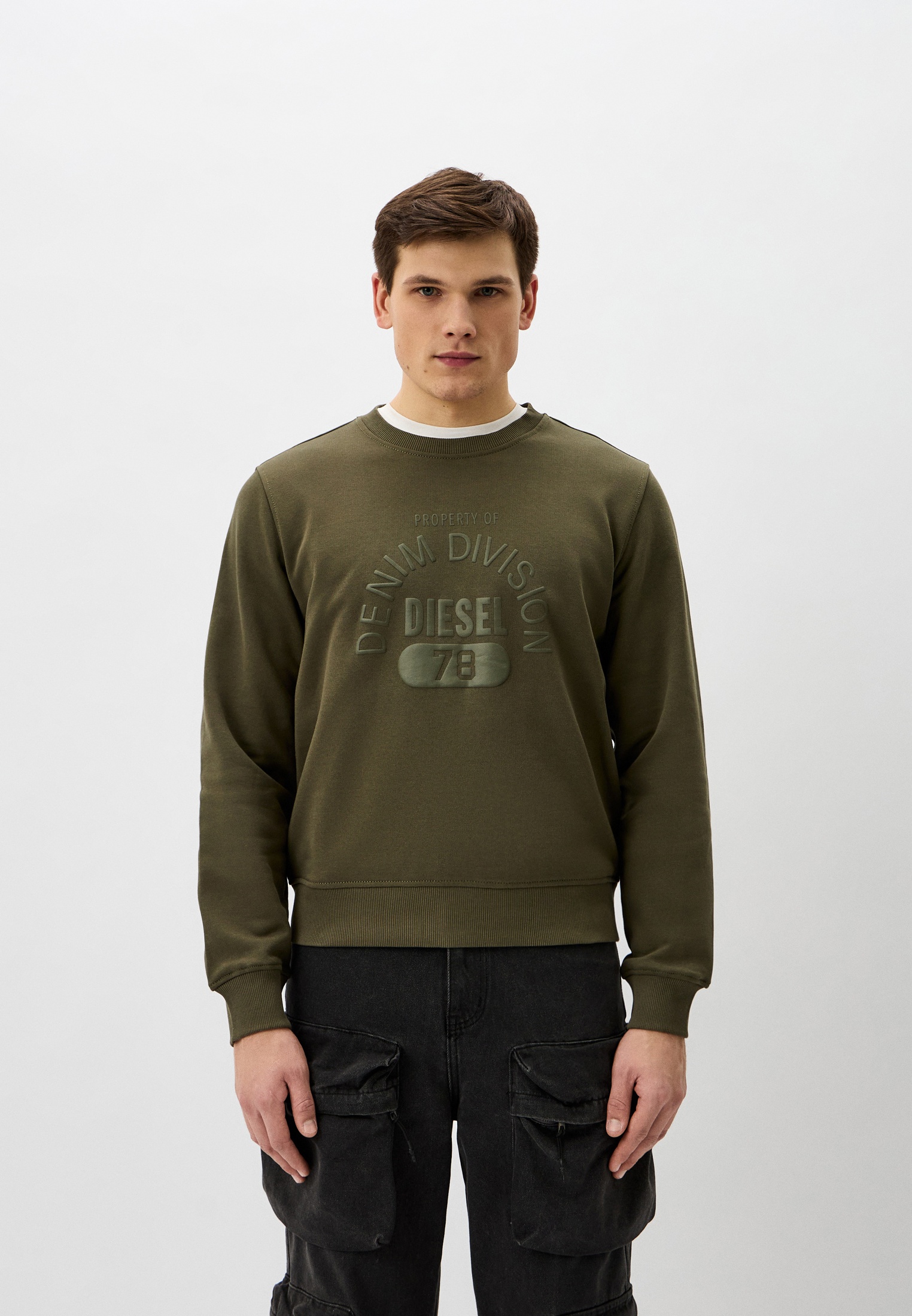 Свитшот Diesel, цвет: хаки, RTLADZ428401 — купить в интернет-магазине ...