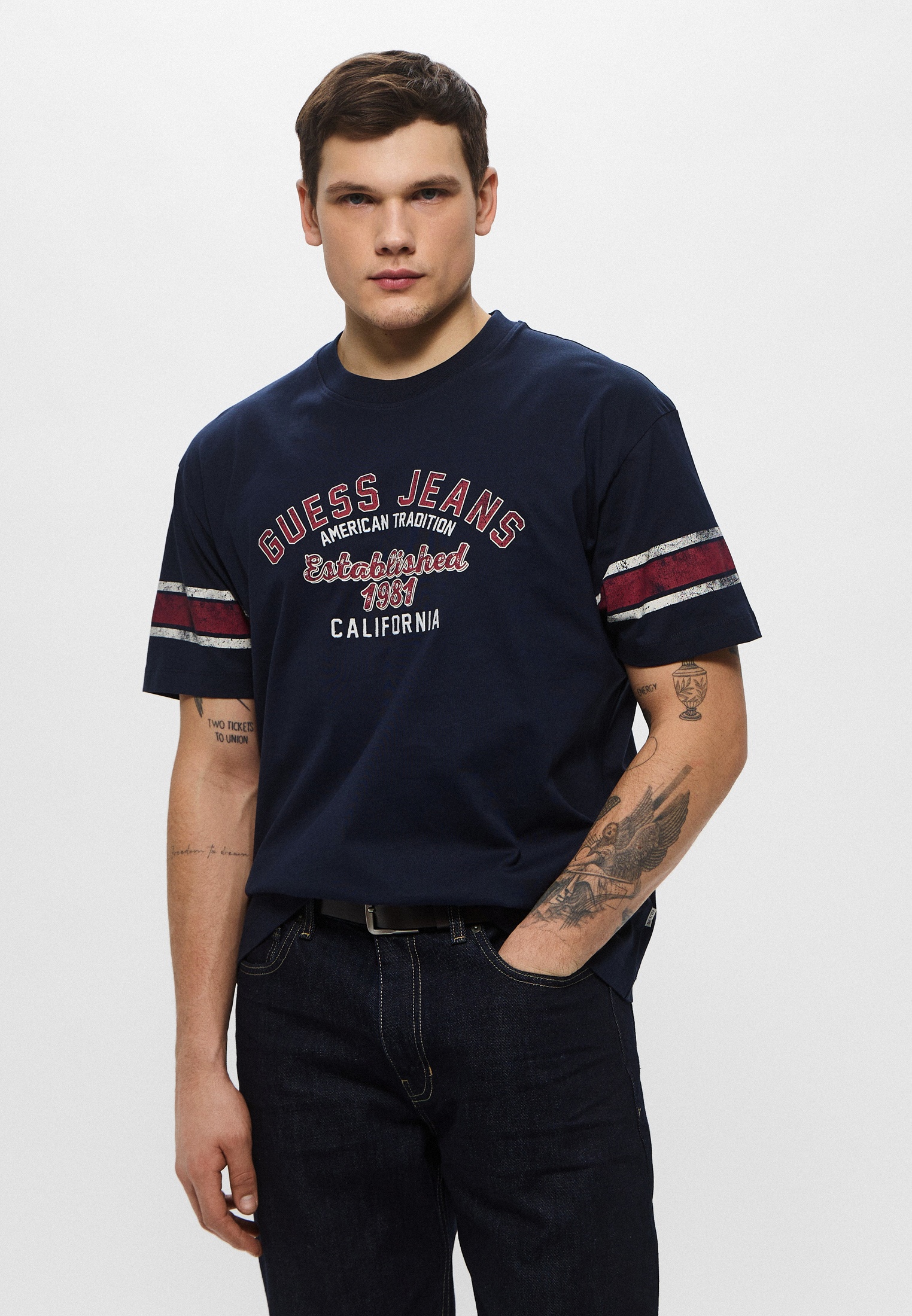 Футболка Guess Jeans, цвет: синий, RTLAEA401901 — купить в интернет ...
