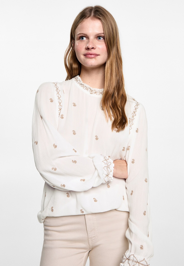 Блуза Mango Teen TEJA, цвет: белый, RTLAEB165301 — купить в интернет ...