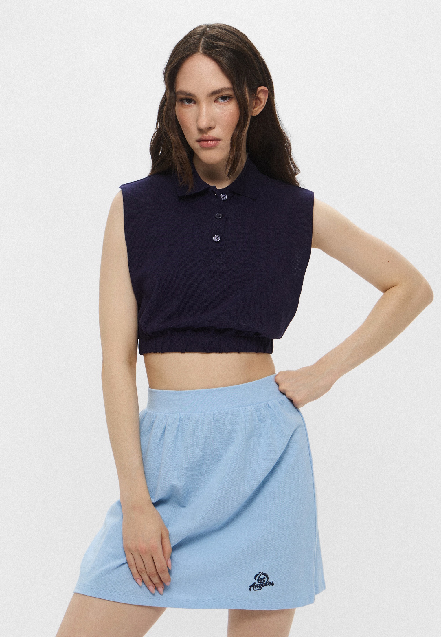 Майка H&M, цвет: синий, RTLAEB333602 — купить в интернет-магазине Lamoda