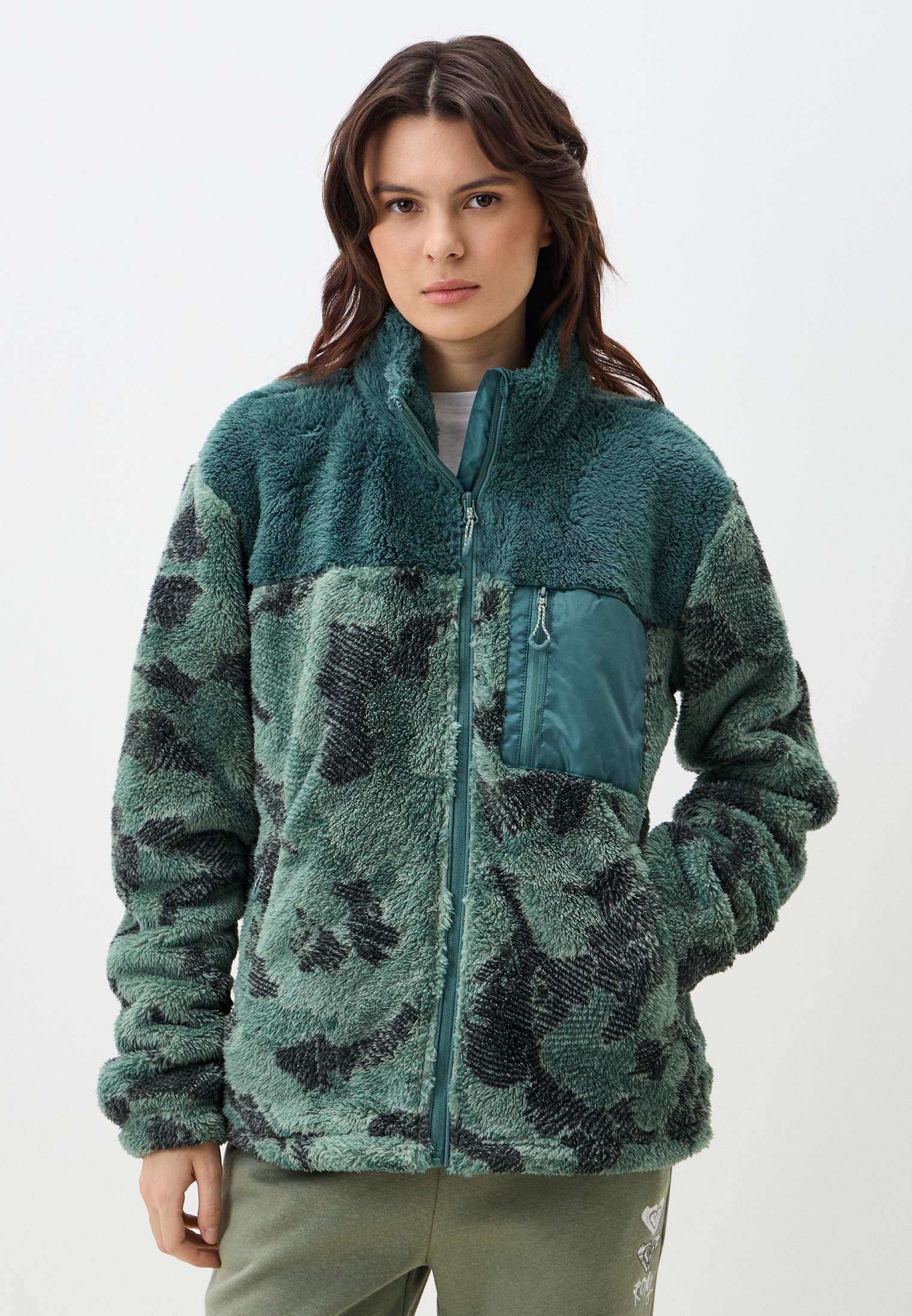 Олимпийка Roxy ALABAMA FULL ZIP PRINTED, цвет: зеленый, RTLAEB673601 — купить в интернет ...