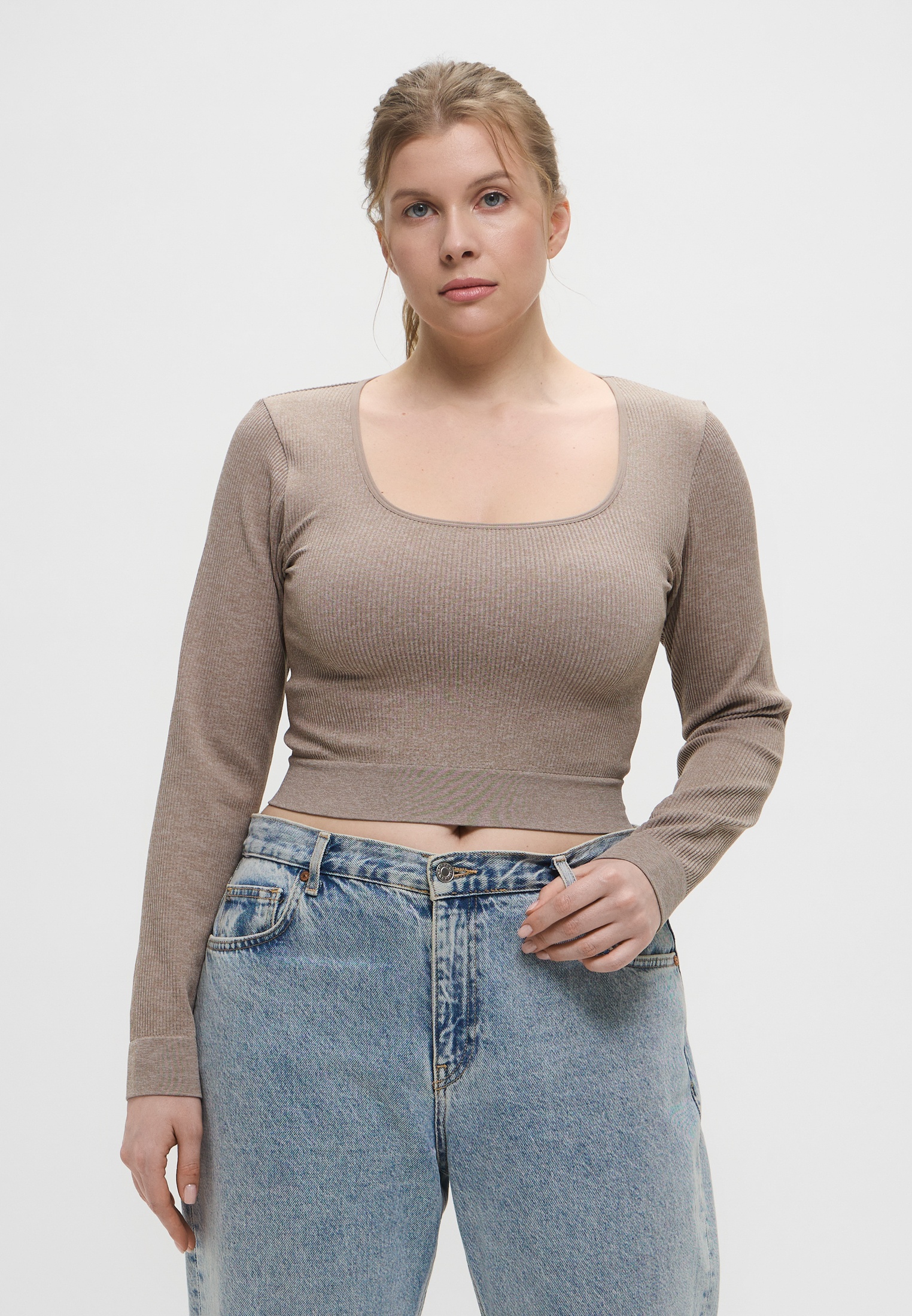 Лонгслив спортивный H&M, цвет: бежевый, RTLAED018901 — купить в ...