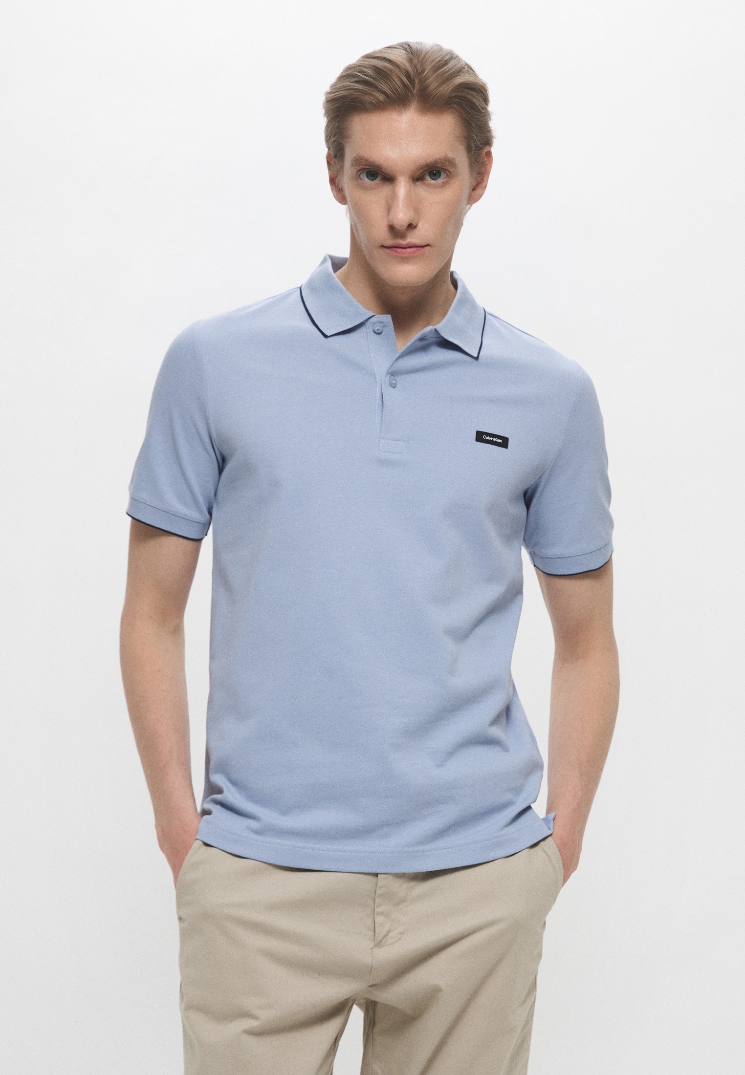 Поло Calvin Klein, цвет: голубой, RTLAED307501 — купить в интернет ...