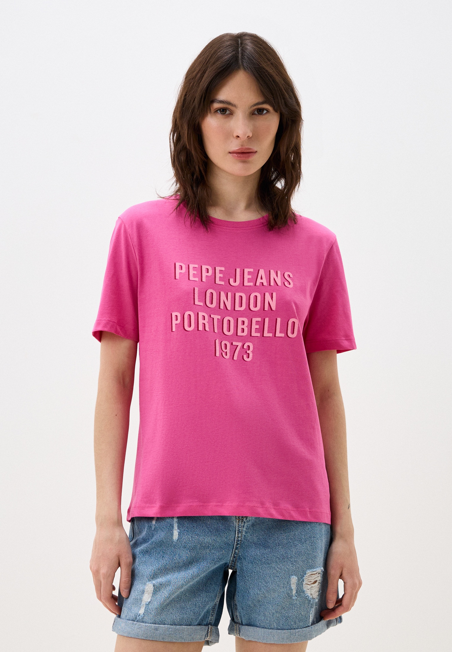 Футболка Pepe Jeans RUBY, цвет: розовый, RTLAEF590801 — купить в интернет-магазине Lamoda