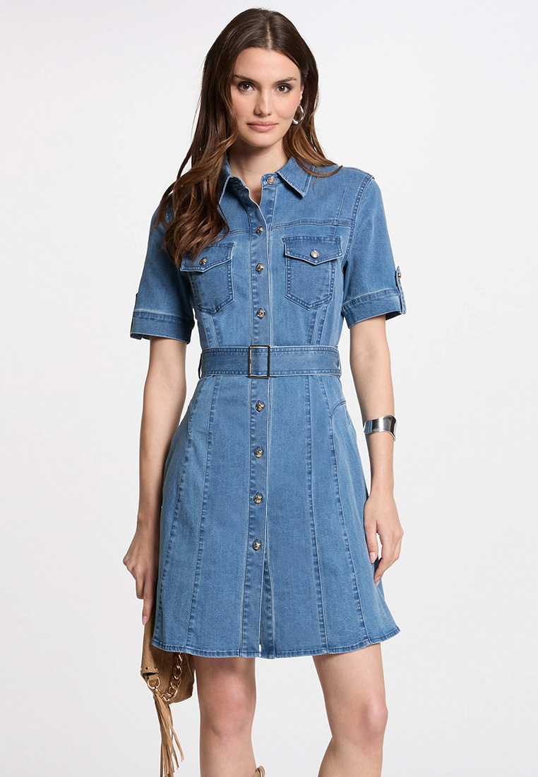 Платье джинсовое Morgan, цвет: синий, RTLAEG317301 — купить в интернет ...