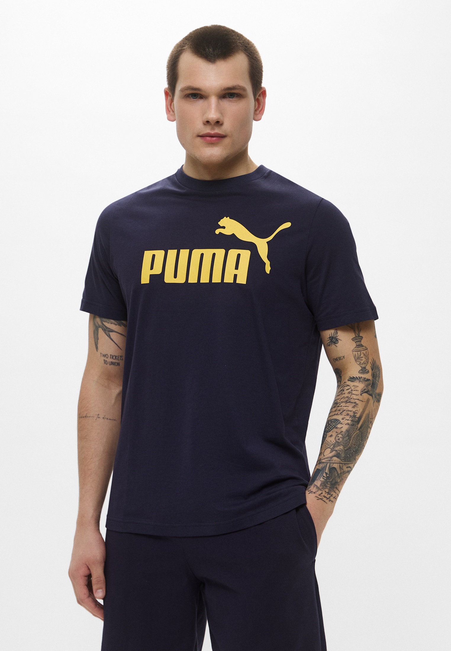 Футболка PUMA ESS No. 1 Logo Tee (s), цвет: синий, RTLAEH721701 — купить в интернет-магазине Lamoda