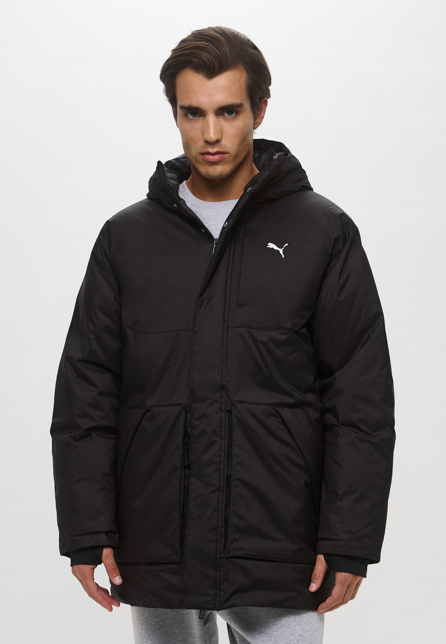 Пуховик PUMA Protective Hooded Down Parka, цвет: черный, RTLAEQ444401 ...
