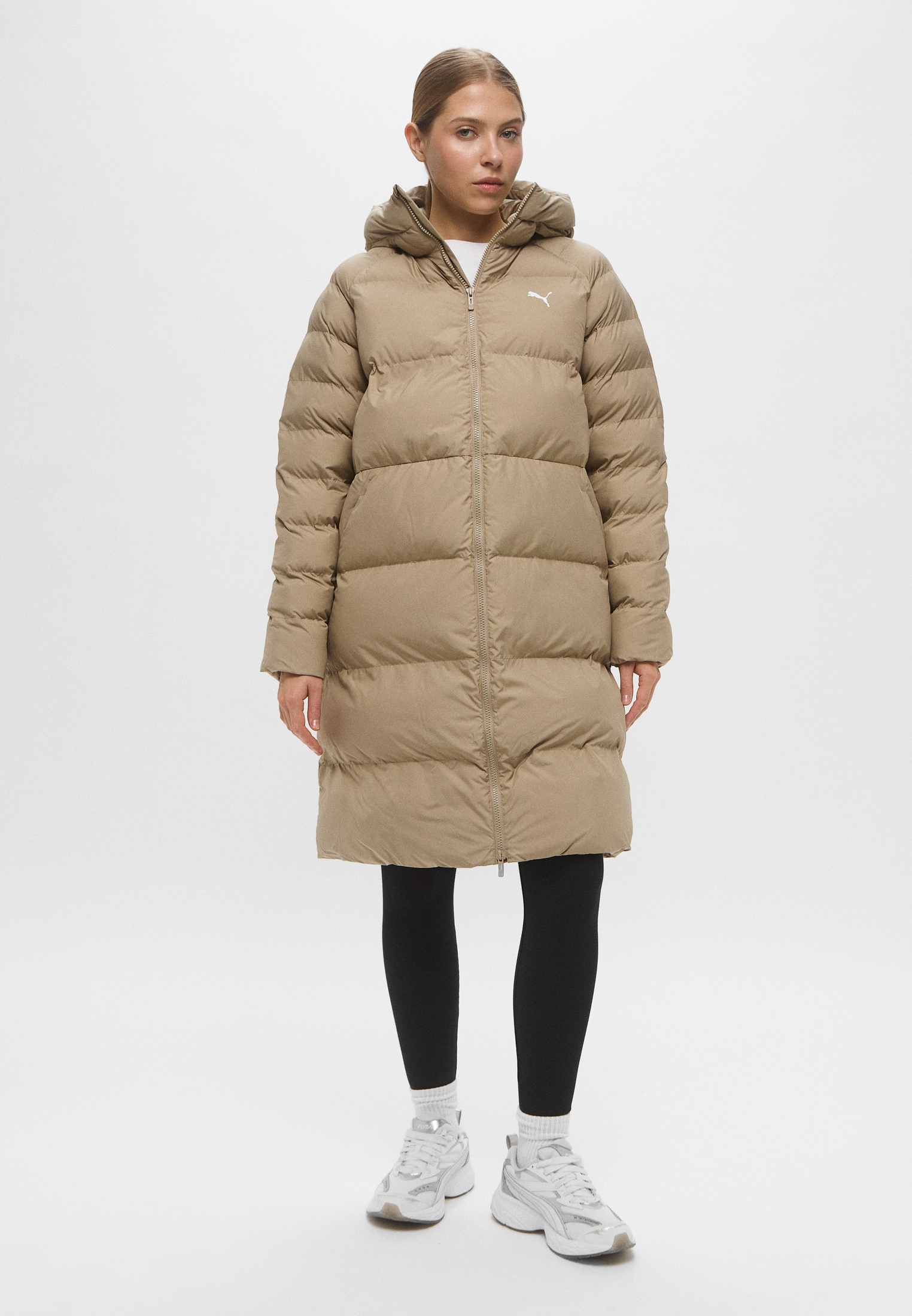 Пуховик PUMA Mono Hooded Parka, цвет: бежевый, RTLAEQ447301 — купить в ...