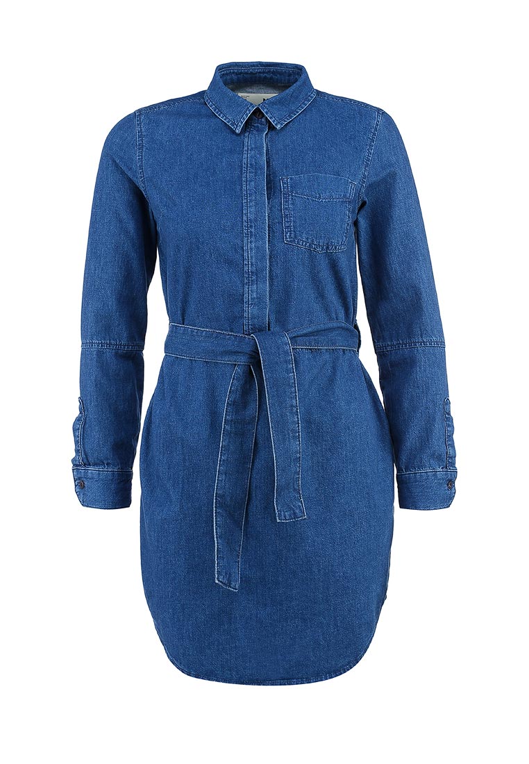 Платье джинсовое Topshop, цвет: синий, TO029EWGXH68 — купить в интернет ...