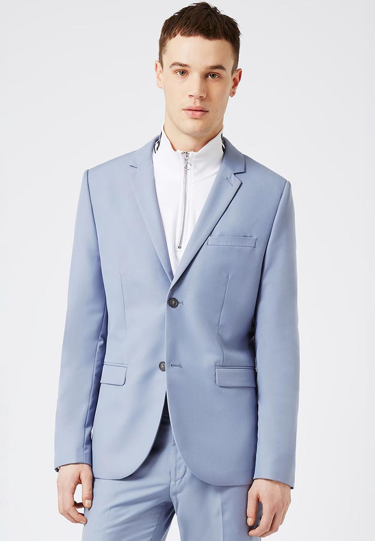 Пиджак Topman, цвет: голубой, TO030EMRMB81 — купить в интернет-магазине ...