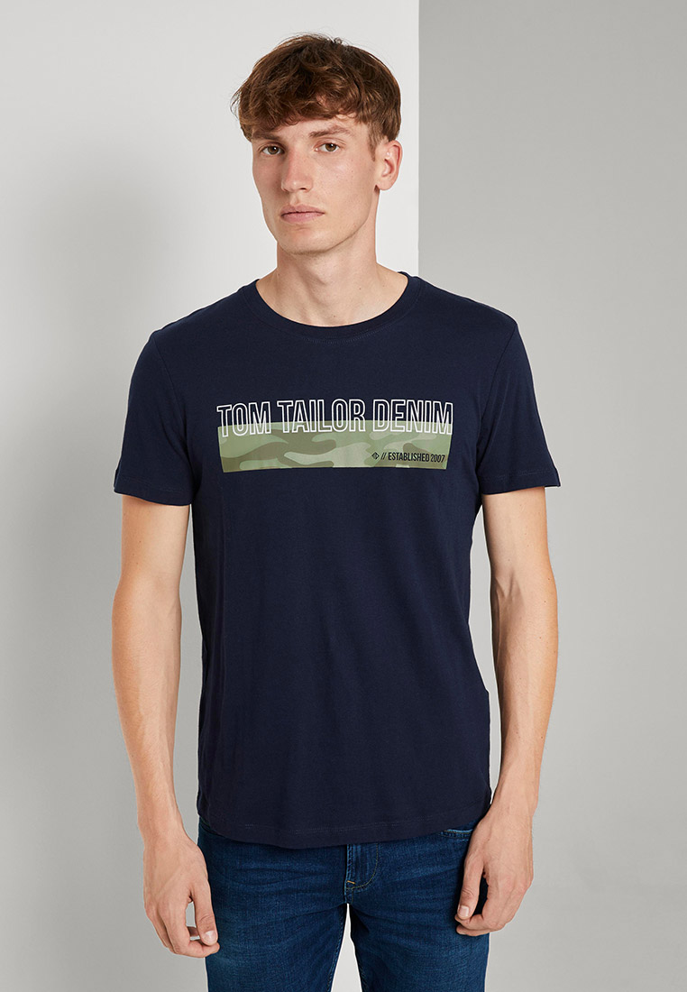 Футболка Tom Tailor Denim, цвет: синий, TO793EMKJSY8 — купить в ...