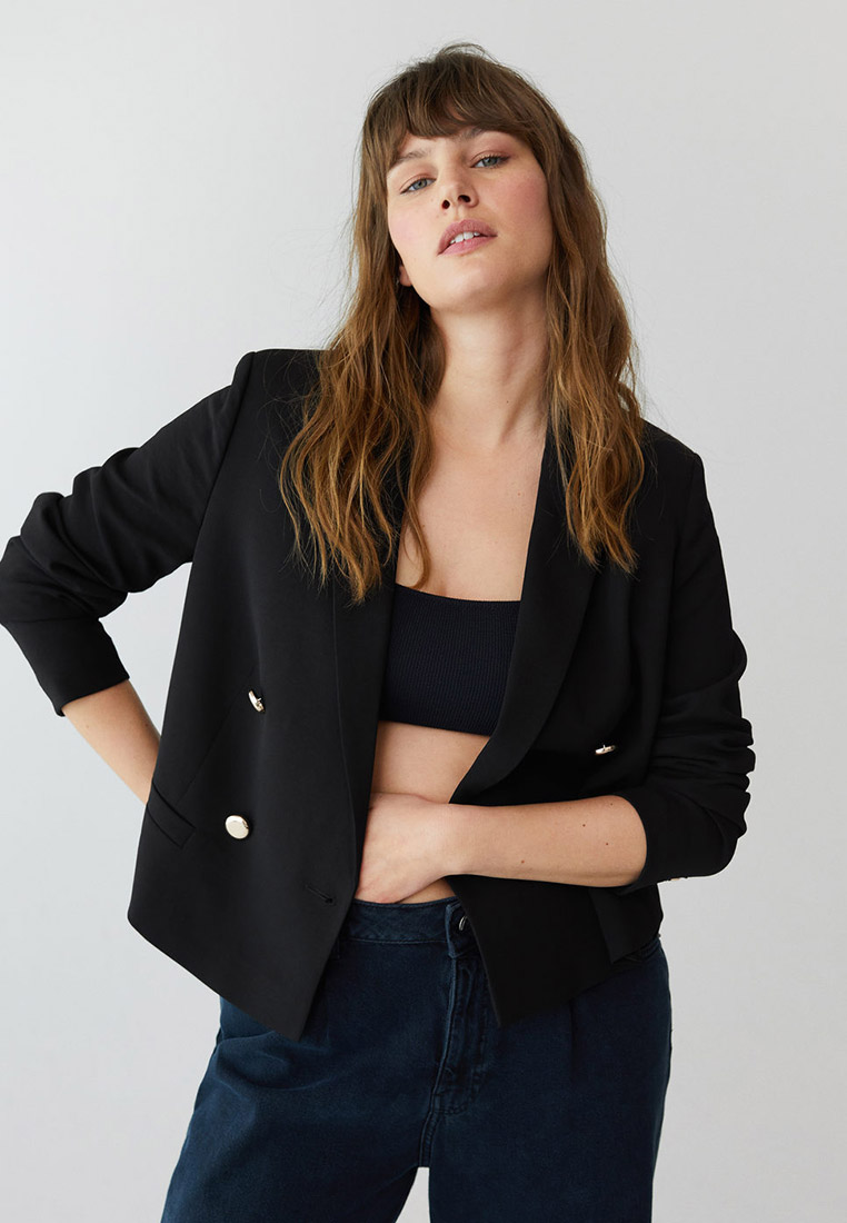 Жакет Violeta by Mango - CHAQUE, цвет: черный, VI005EWMRBV4 — купить в ...
